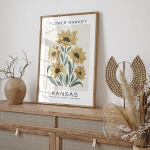 Kansas State Flower Print, Kansas Flower Market Print, Sunflower Art ...
