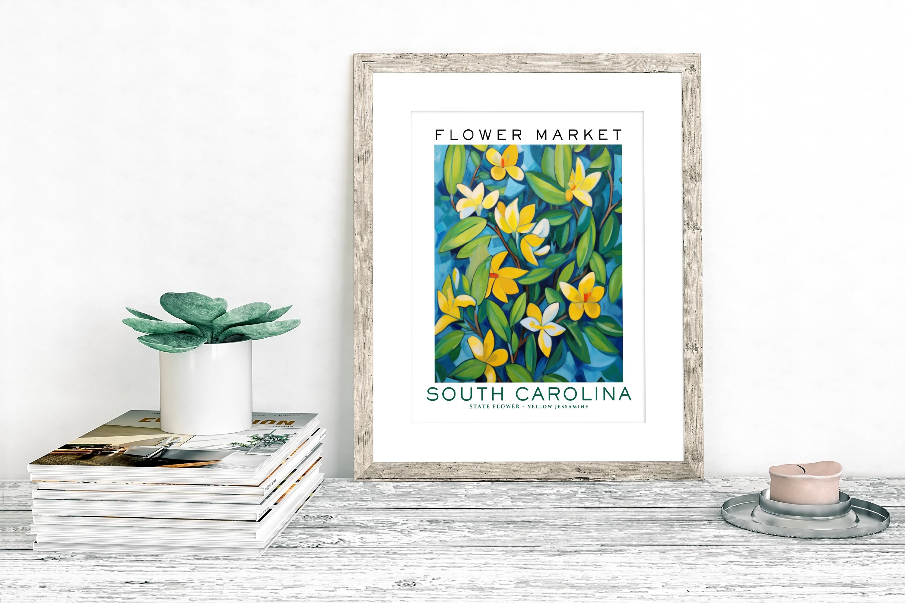 South Carolina State Flower Print South Carolina Flower - Etsy