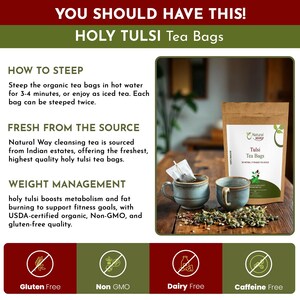 Tulsi Tea Bags | Pyramid Holy Basil Tea Bags 5 OZ (pack of 50) - Etsy