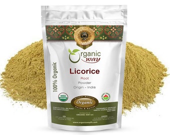 Organic Licorice Root Powder liquorice Mulethi Glycyrrhiza Glabra 8,16 ...