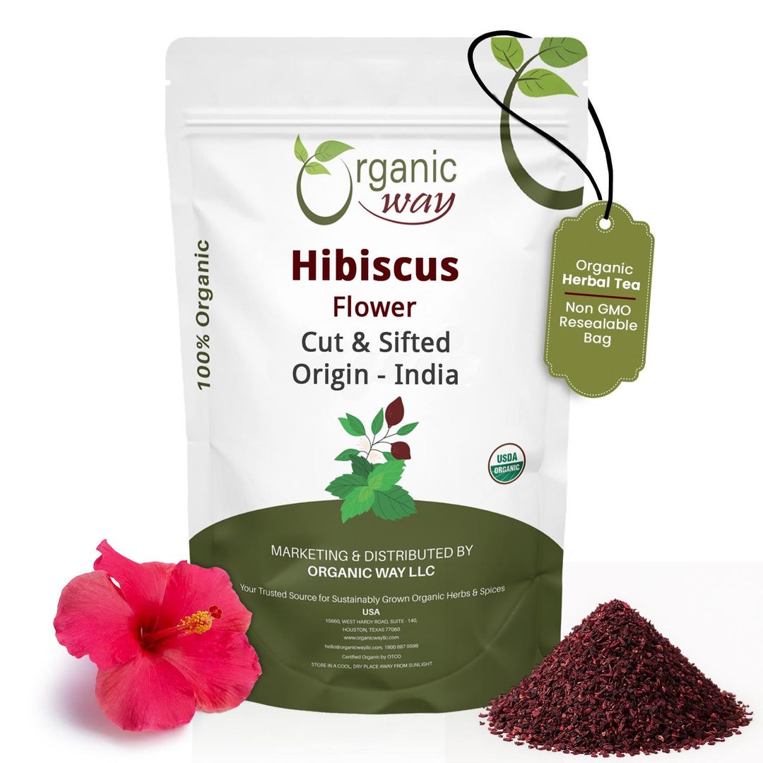 Organic Way Dried Hibiscus Flower Cut & Sifted (hibiscus Rosa-sinensis ...