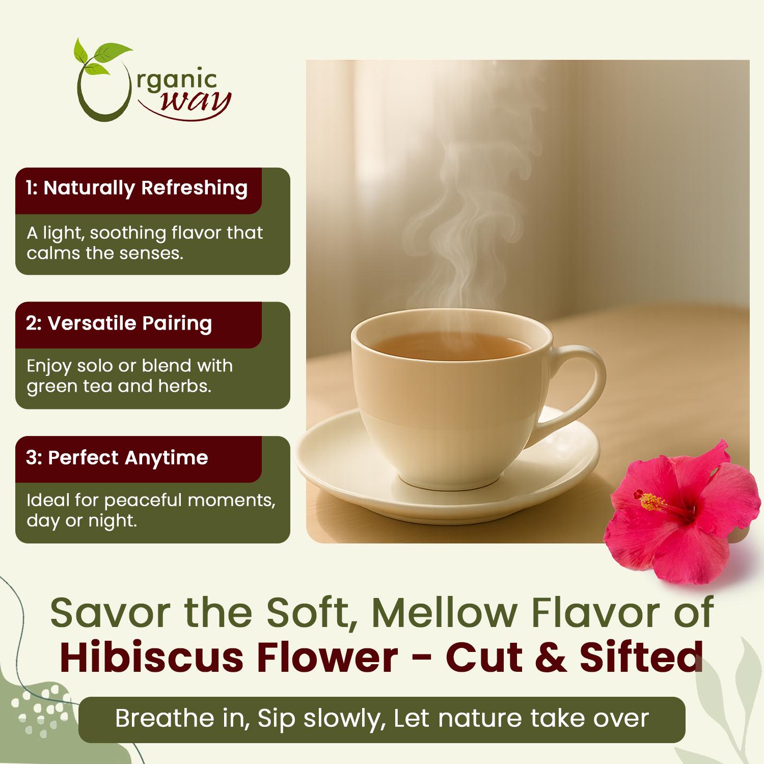 Organic Way Dried Hibiscus Flower Cut & Sifted (hibiscus Rosa-sinensis ...