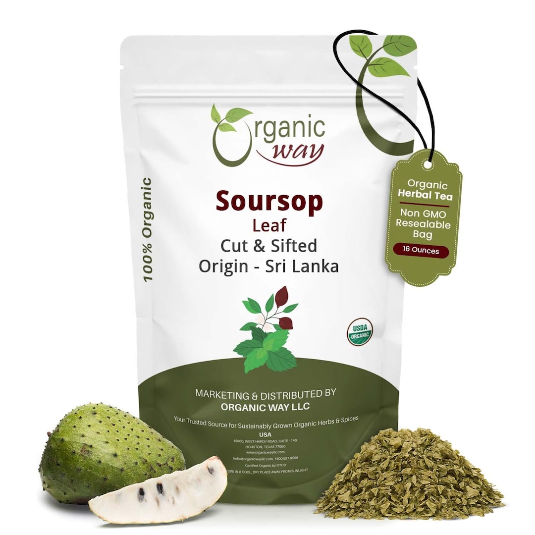 Organic Way Dried Soursop Leaf Coarse Cut - Herbal Tea | Vegan, Non GMO ...