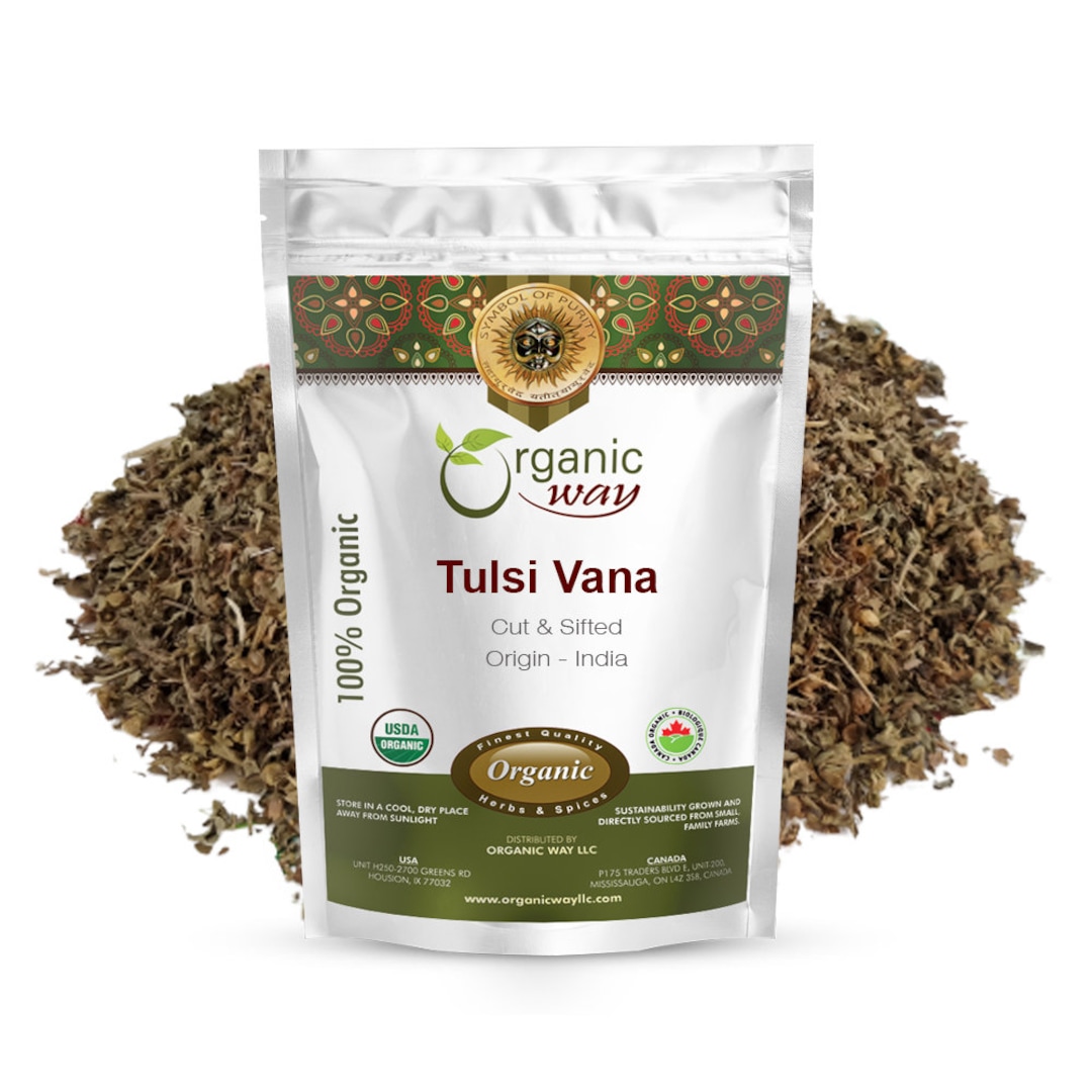 Organic Way Tulsi Vana (holy Basil) Cut & Sifted - Organic, Kosher ...