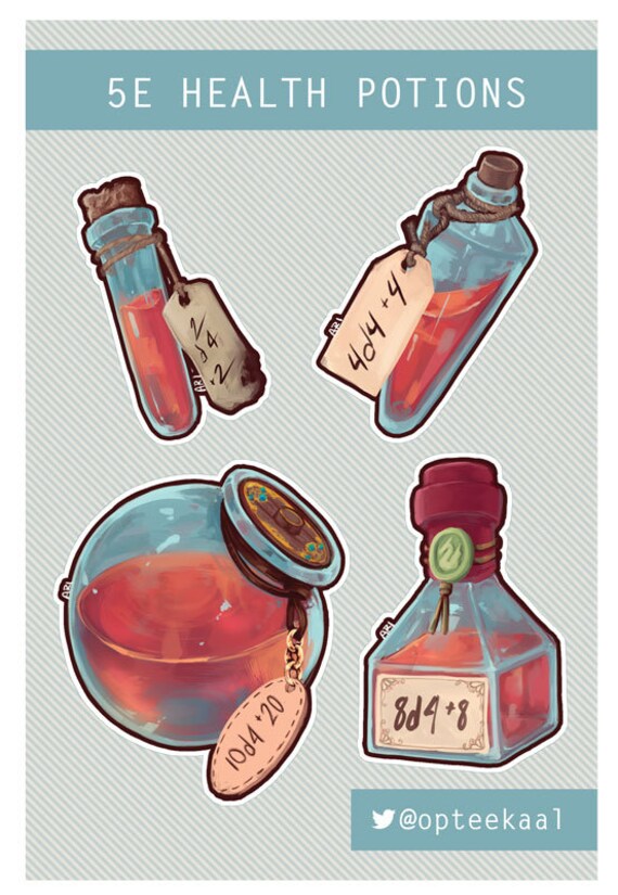 D&D 5e Health Potions Sticker Sheet - Etsy UK