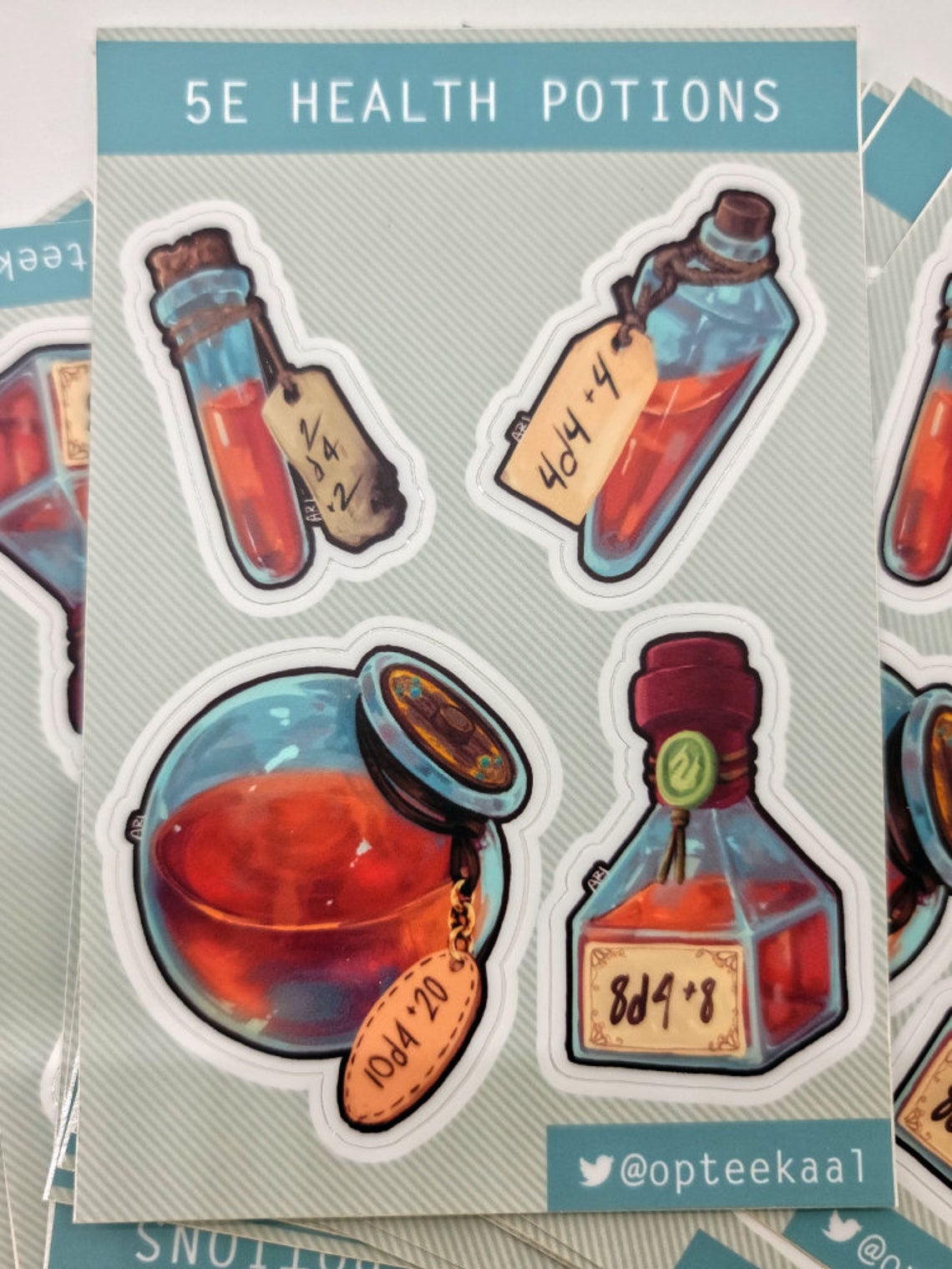D&D 5e Health Potions Sticker Sheet - Etsy UK