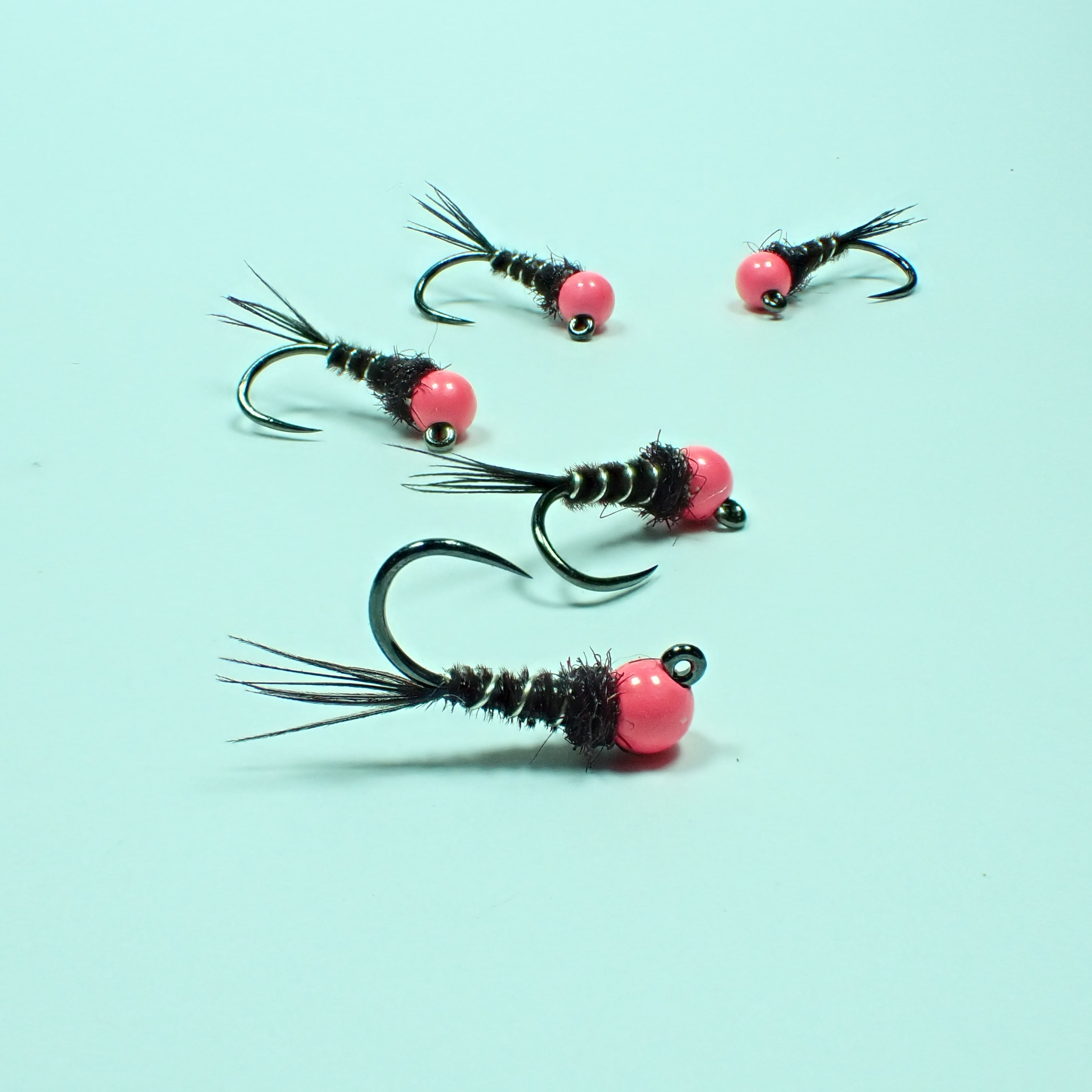Claret & Pink Hot Head Frenchie, barbless tungsten beaded pheasant tail ...