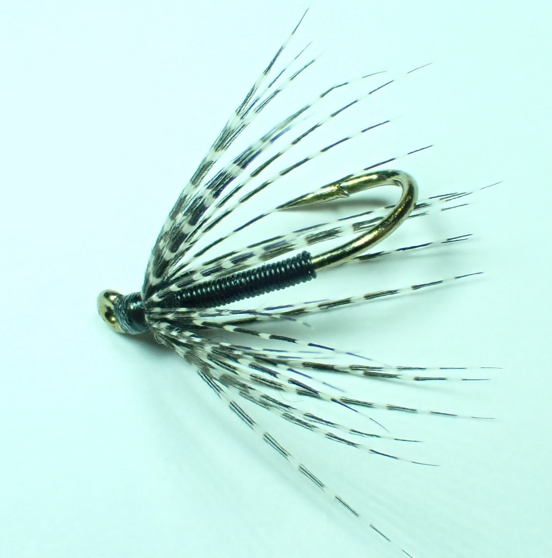 Teal and Black Wire Spider, Barbed North Country Spider, Soft Hackle ...