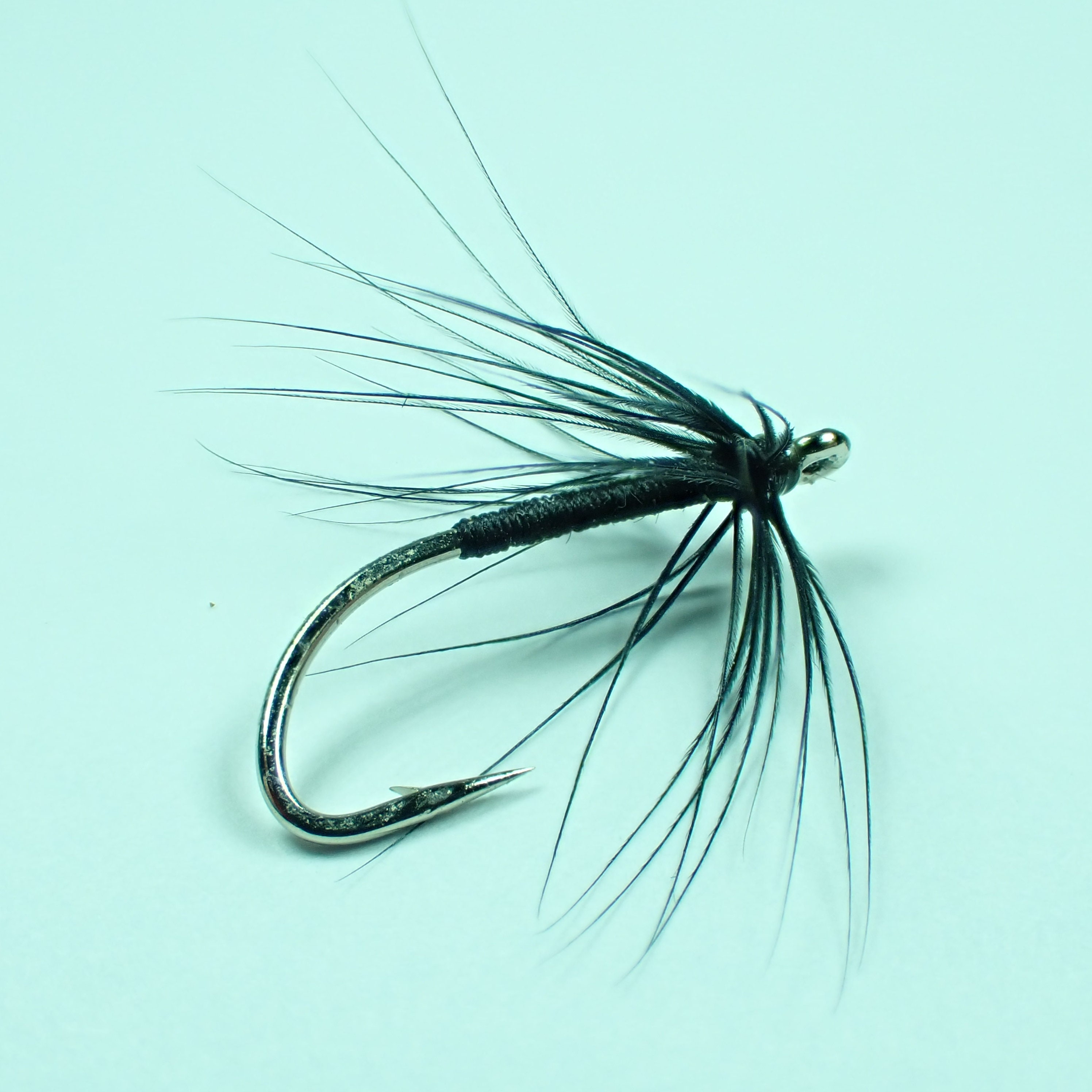 Black Spider, Barbed, Tied on an Alex Jackson Hook, North Country ...