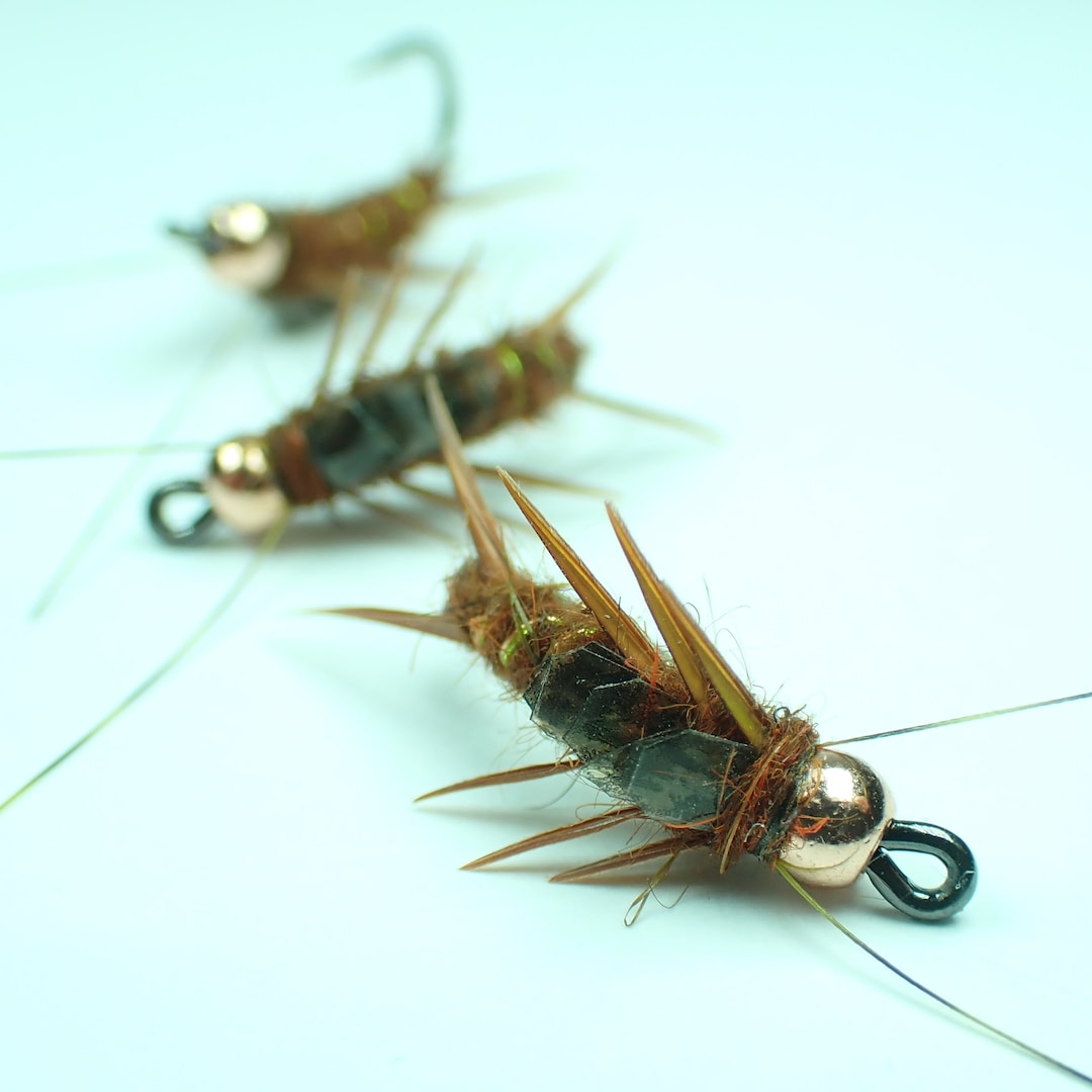 Rusty Brown Stonefly Nymph Barbless Fishing Fly - Etsy UK