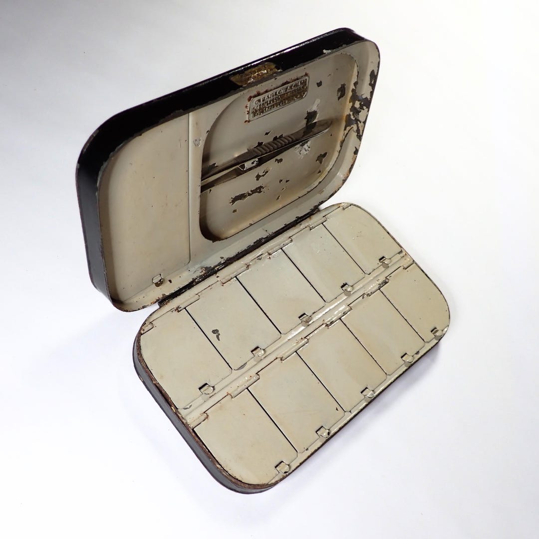 C. 1900 Farlows Vintage Fly Box With 11 Compartments, Cast Compartment ...