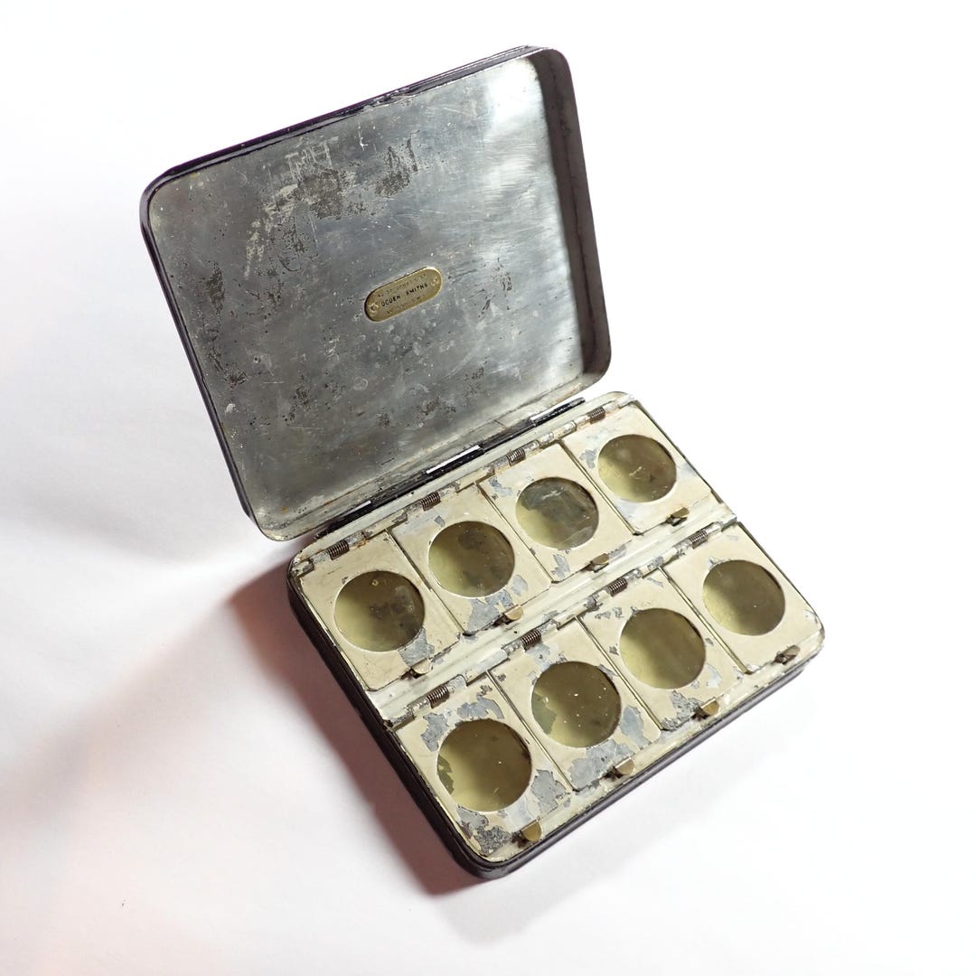 C. 1920 Ogden Smith Vintage Fly Box, Japanned With 8 Compartments, in ...