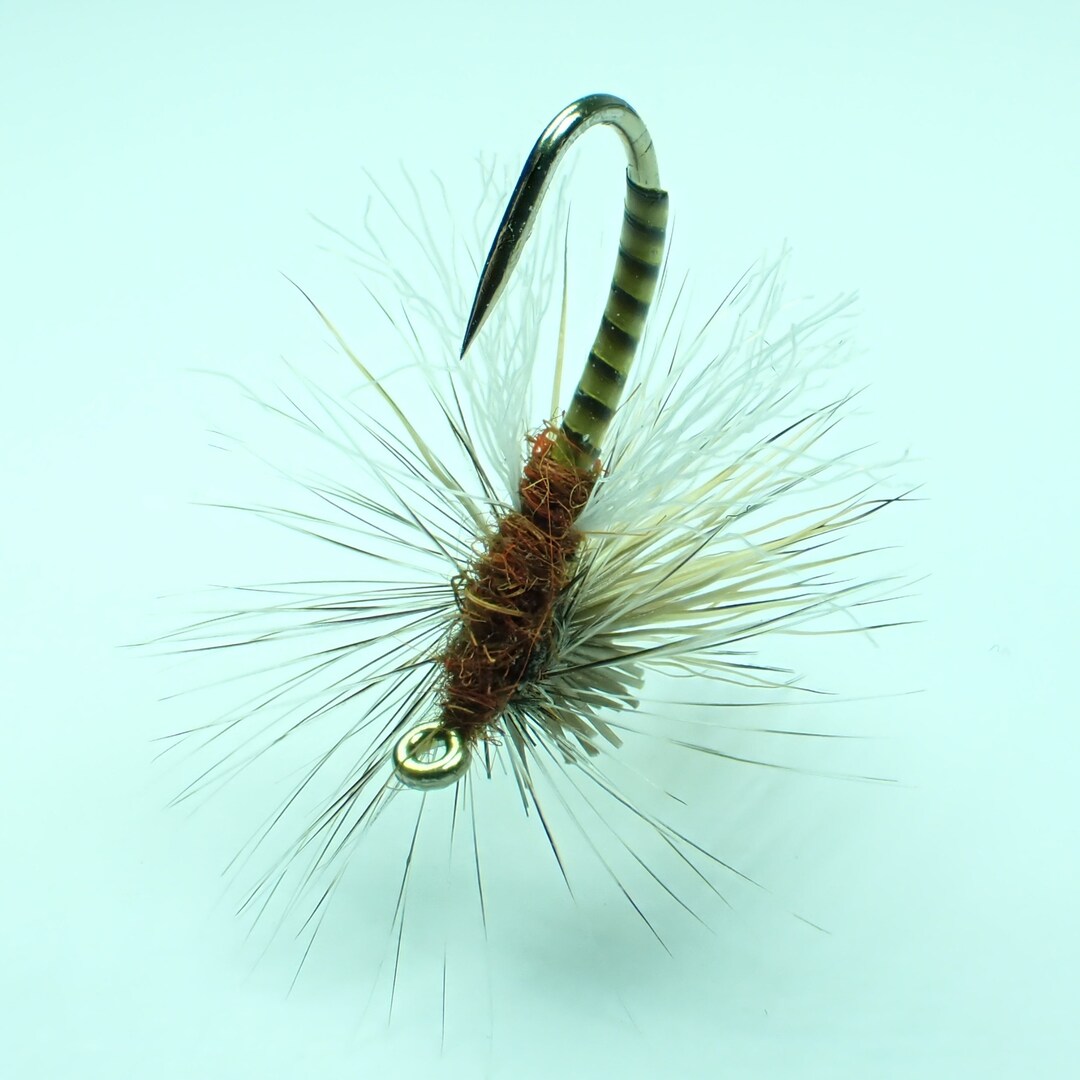 Mercers Missing Link Golden Olive Quill barbed fishing fly, mayfly ...