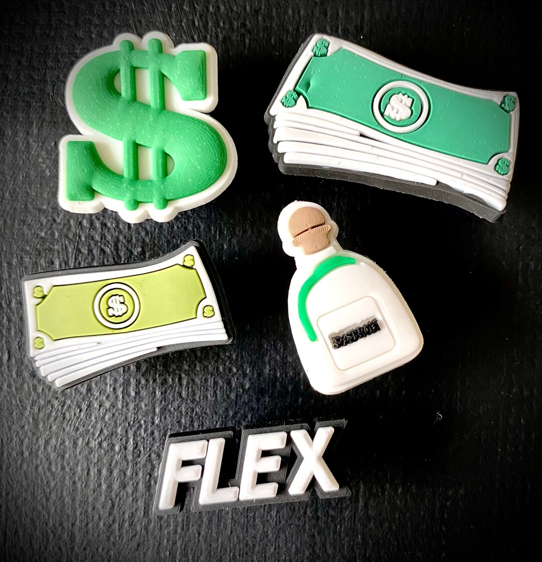 Croc Charms Clog Decoration, Cartoon and Money Dollar Tequila With ...