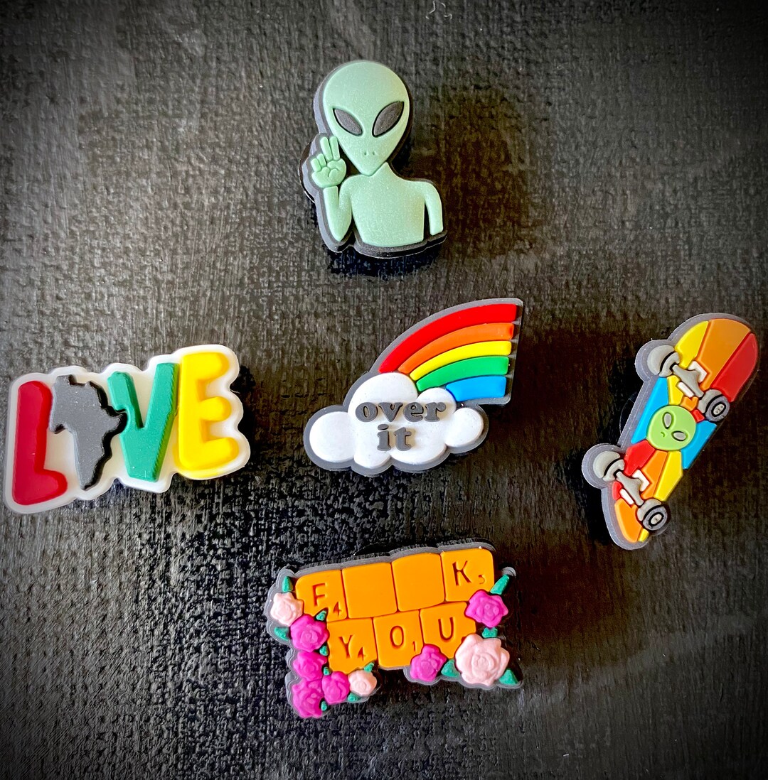 Croc Charms Clog Decoration Slogans Aliens Weird Rainbows - Etsy