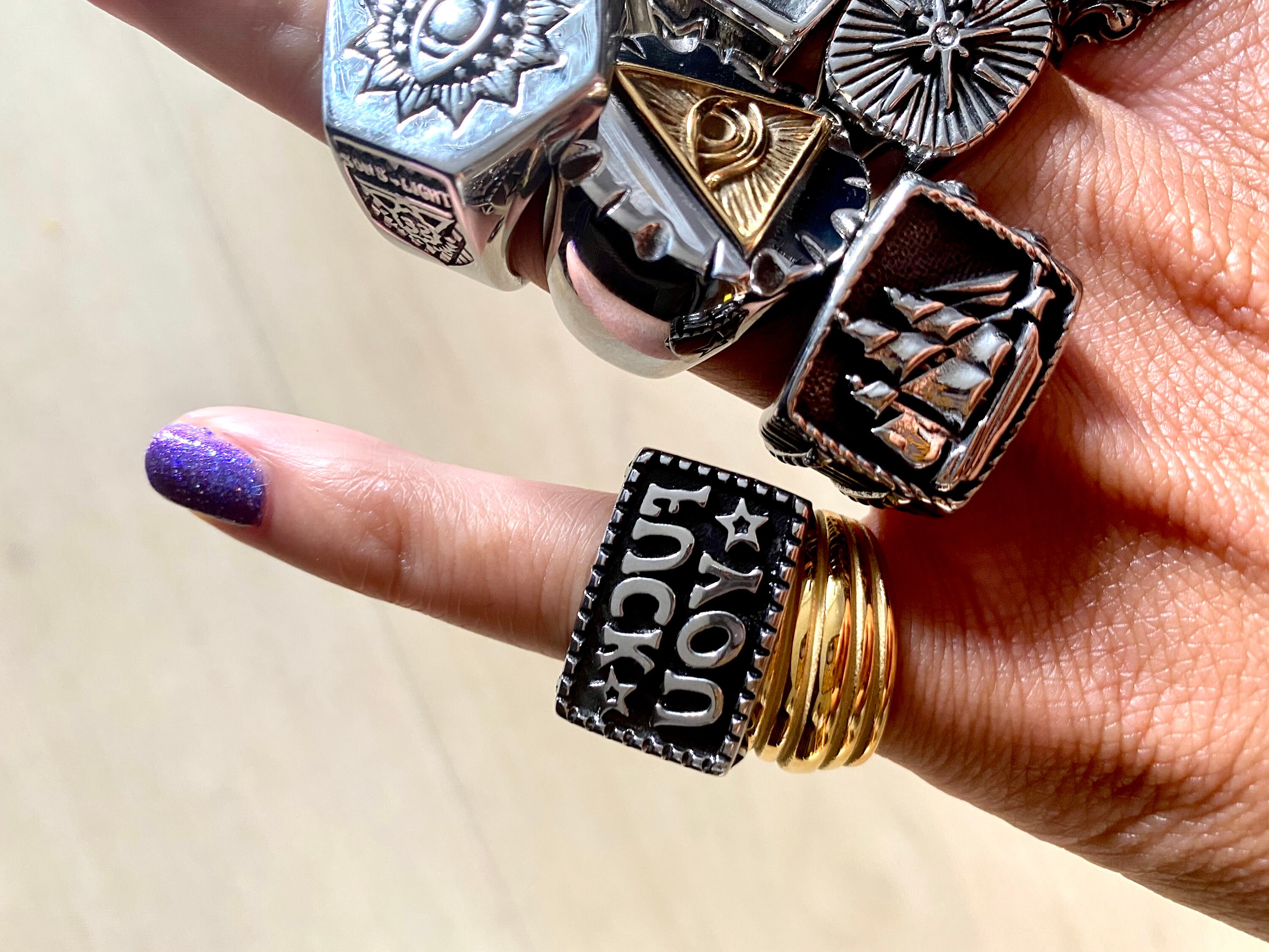 Stainless Steel FCUK YOU Statement Ring Mirror Image for Men - Etsy UK