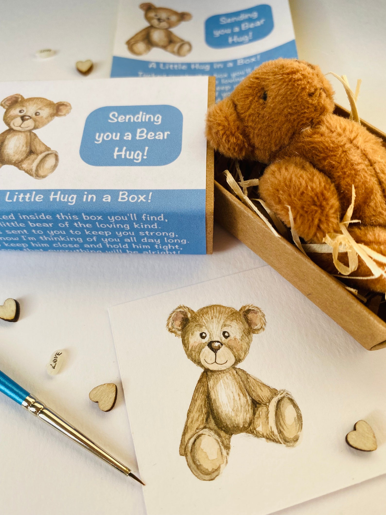 Sending a Bear Hug A Hug in a Box Postbox Hug Thinking of - Etsy