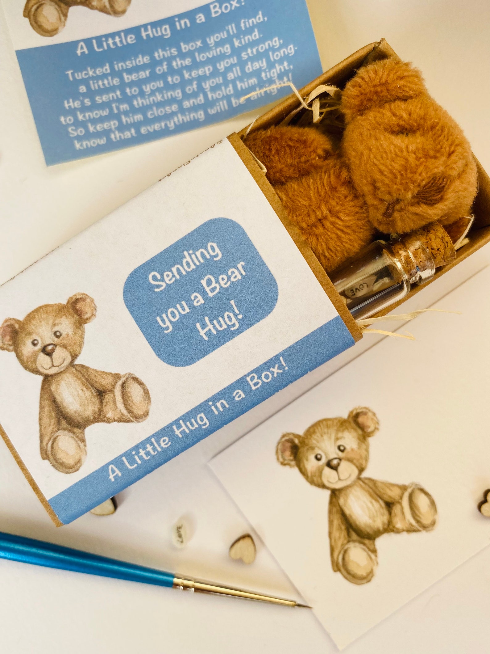 Sending a Bear Hug A Hug in a Box Postbox Hug Thinking of - Etsy