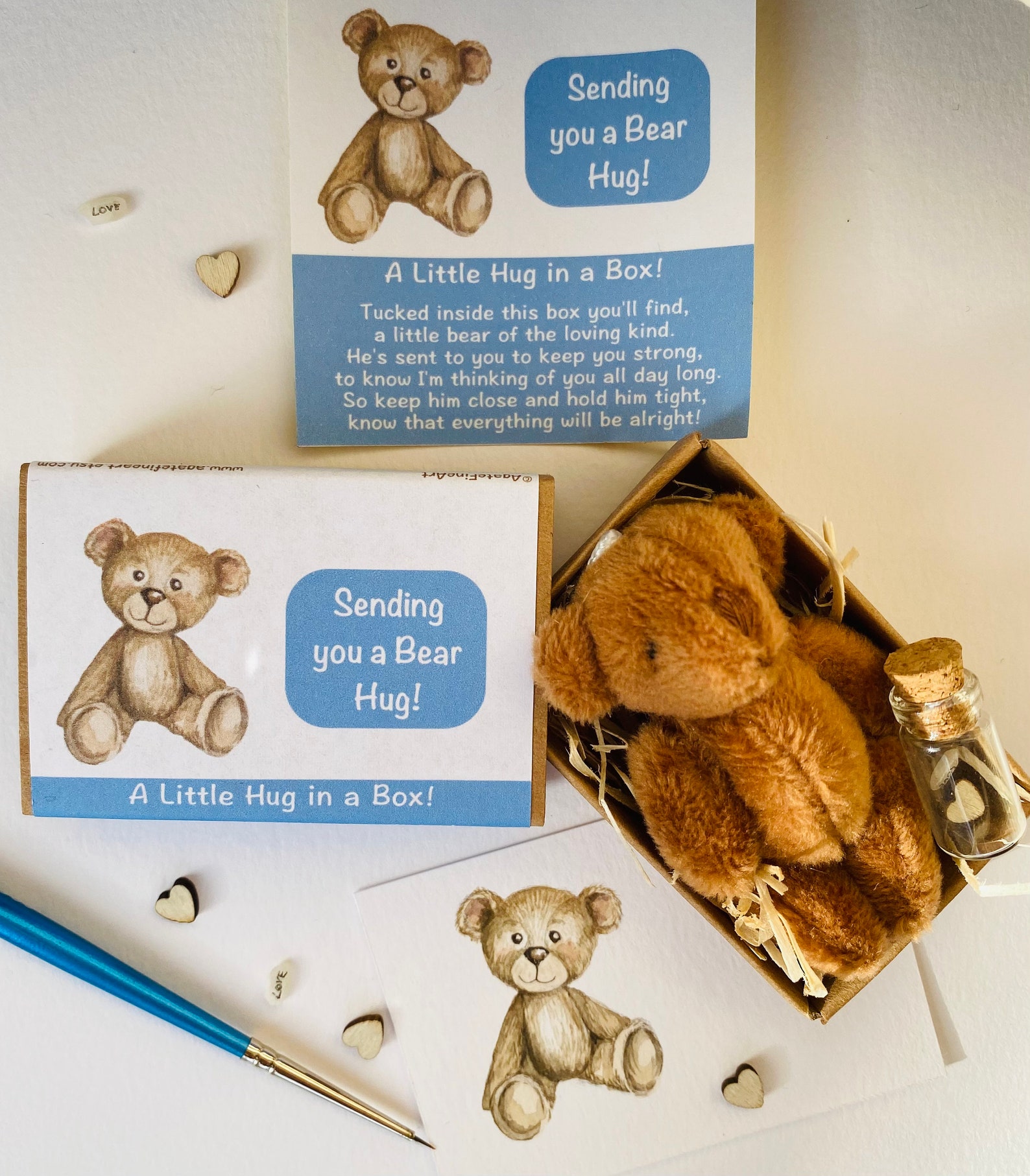 Sending a Bear Hug A Hug in a Box Postbox Hug Thinking of - Etsy