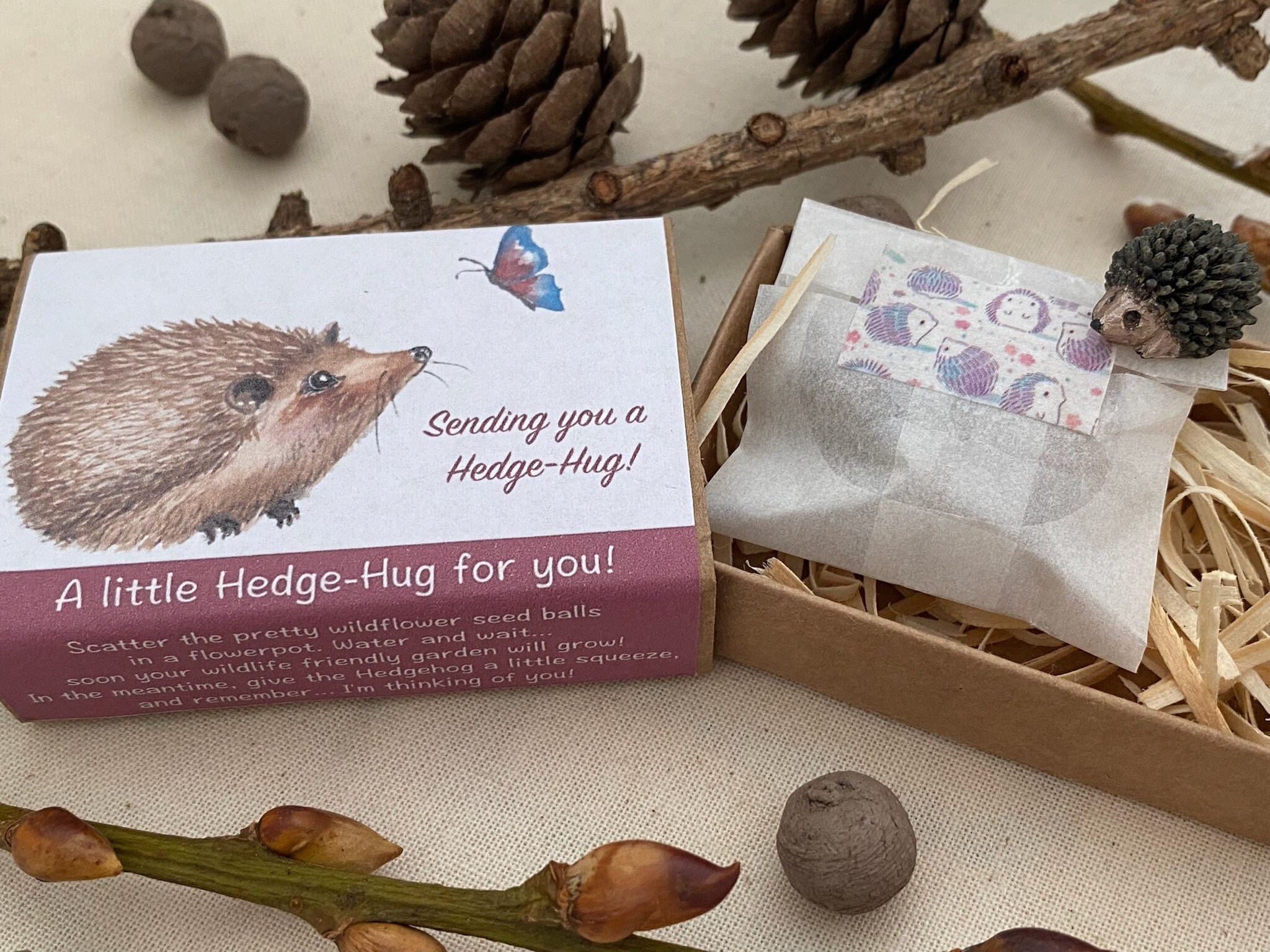 Hedgehog Gift, Pocket Hug, Hug in a Box, Matchbox Gift, Letterbox Gift ...