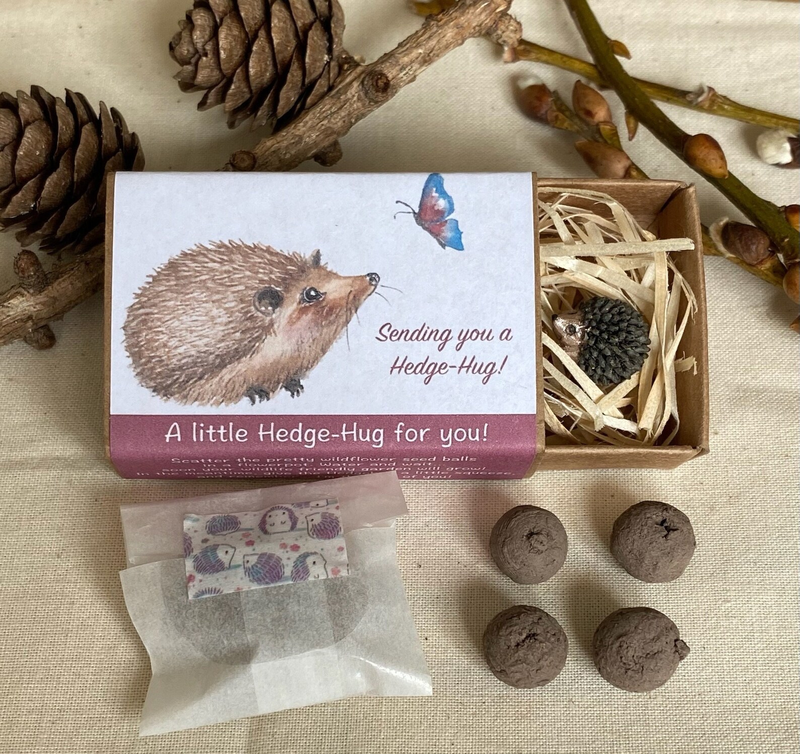Hedgehog Gift, Pocket Hug, Hug in a Box, Matchbox Gift, Letterbox Gift ...