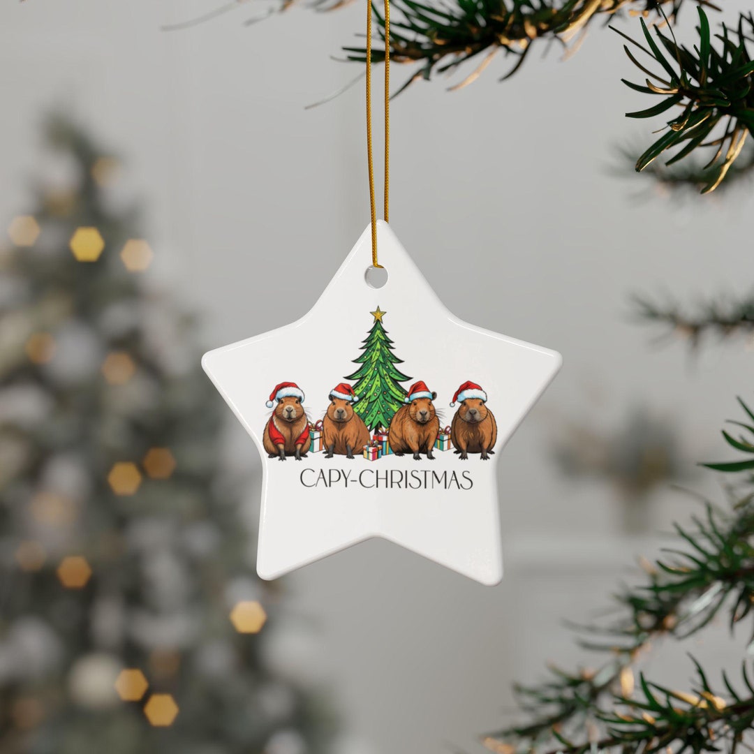 Capy Christmas, Capybara Christmas Ornament 2-side Print, (1pc, 3pcs ...