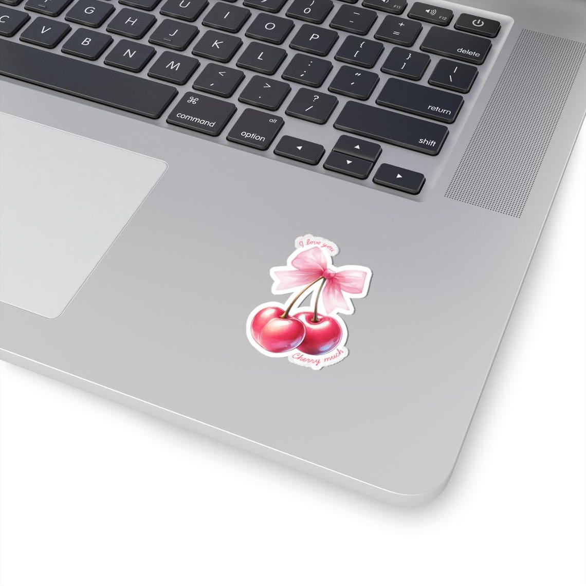 I Love You Cherry Much Sticker, I Love You Sticker, Cherries With A Bow ...