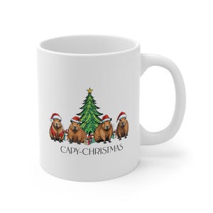 Capy Christmas Coffee Mug, Capybara Christmas Coffee Cup, Capy ...