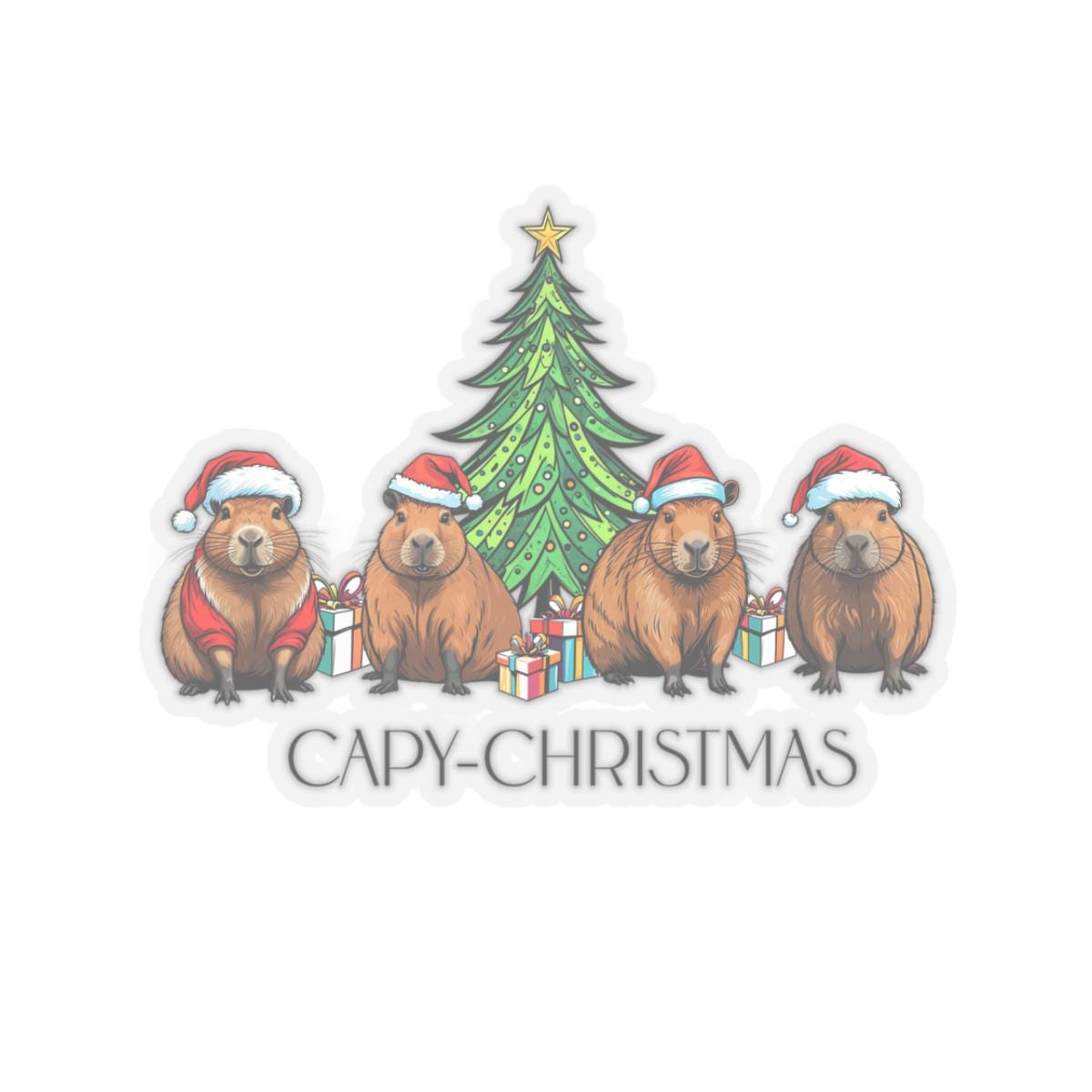 Capy Christmas Stickers, Capybara Christmas, Capy Sticker, Capybara ...