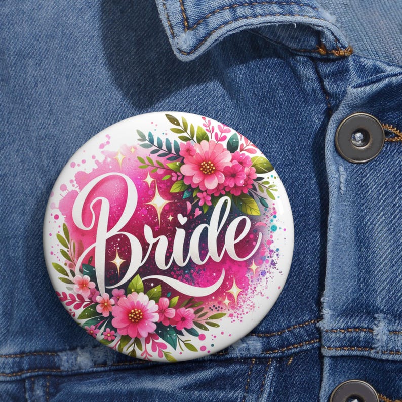 Bride Pin Button, Bride Wedding Shower Pin, Bride Bachelorette Party ...
