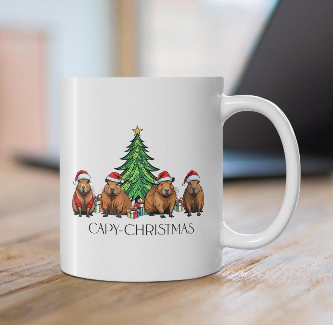 Capy Christmas Coffee Mug, Capybara Christmas Coffee Cup, Capy ...