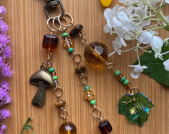 Aesthetic Beaded Forest Keychain - Etsy