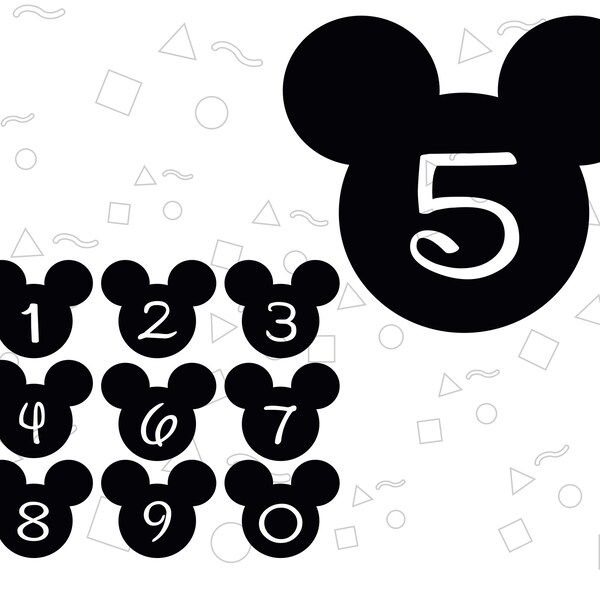 Mickey Mouse Numbers - Etsy