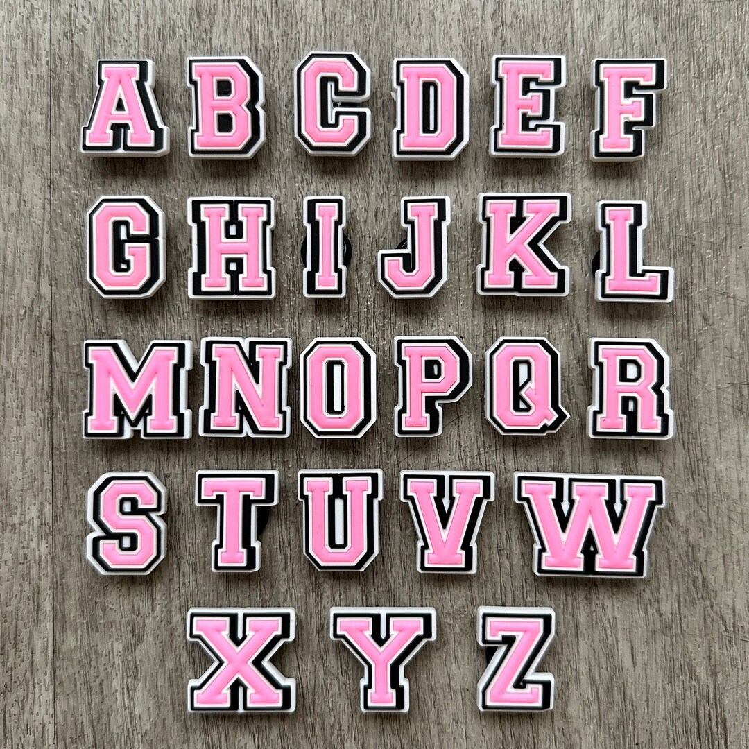 Pink Letter Shoe Charms Women, Pinky Girly Shoe Charms for Ladies ...