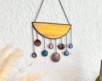 Stained Glass Gold Solar System Hands - Etsy