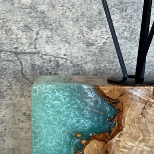 Turquoise Epoxy Reed Diffuser Square, Handmade Wood Resin Diffuser 4 ...