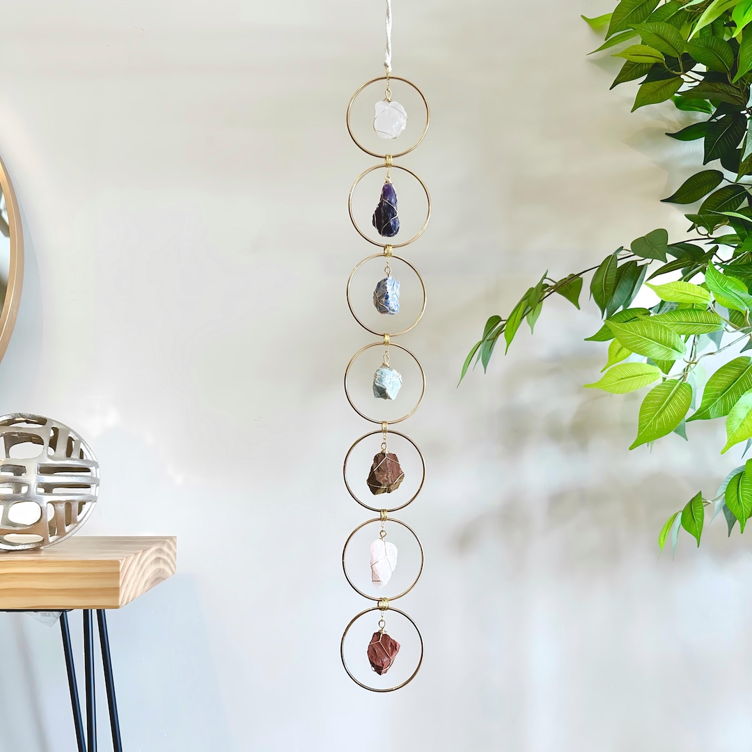7 Chakra Crystal Hanging, Christmas Gift, Boho Home Decor, Seven Chakra ...