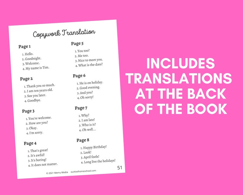 French Copywork Workbook - Etsy