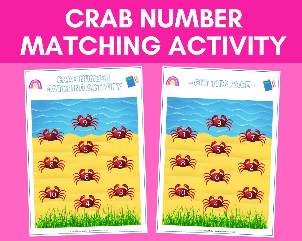 Crab Number Matching Activity Montessori Number Sorting Game - Etsy New ...