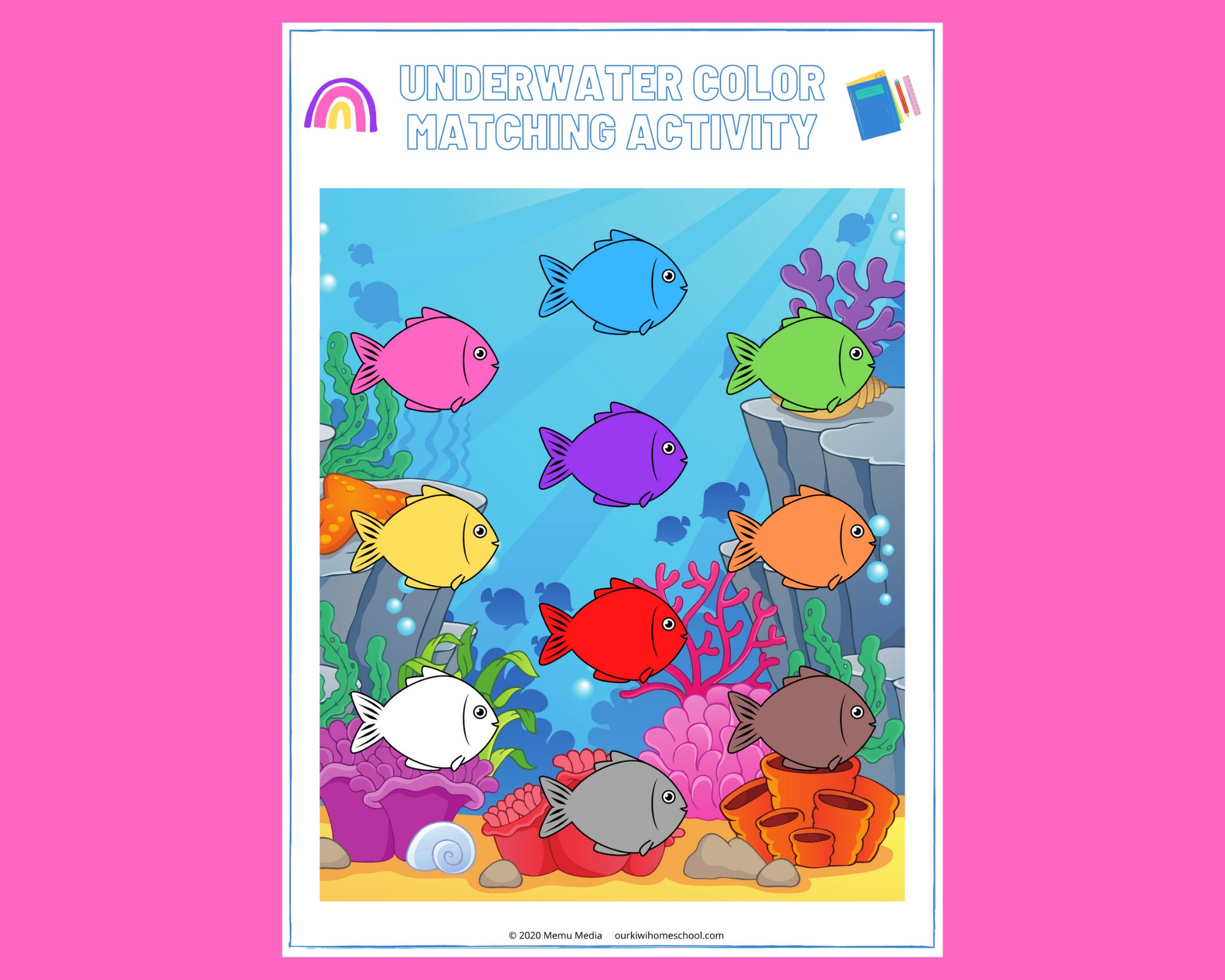 Underwater Color Matching Activity | Preschool Color Sorting Game ...