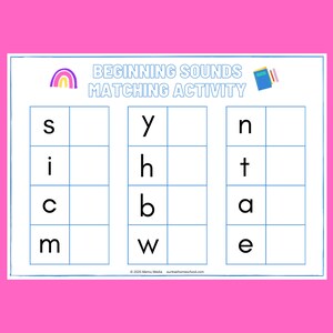 Beginning Sounds Matching Activity | Preschool Sorting Game ...