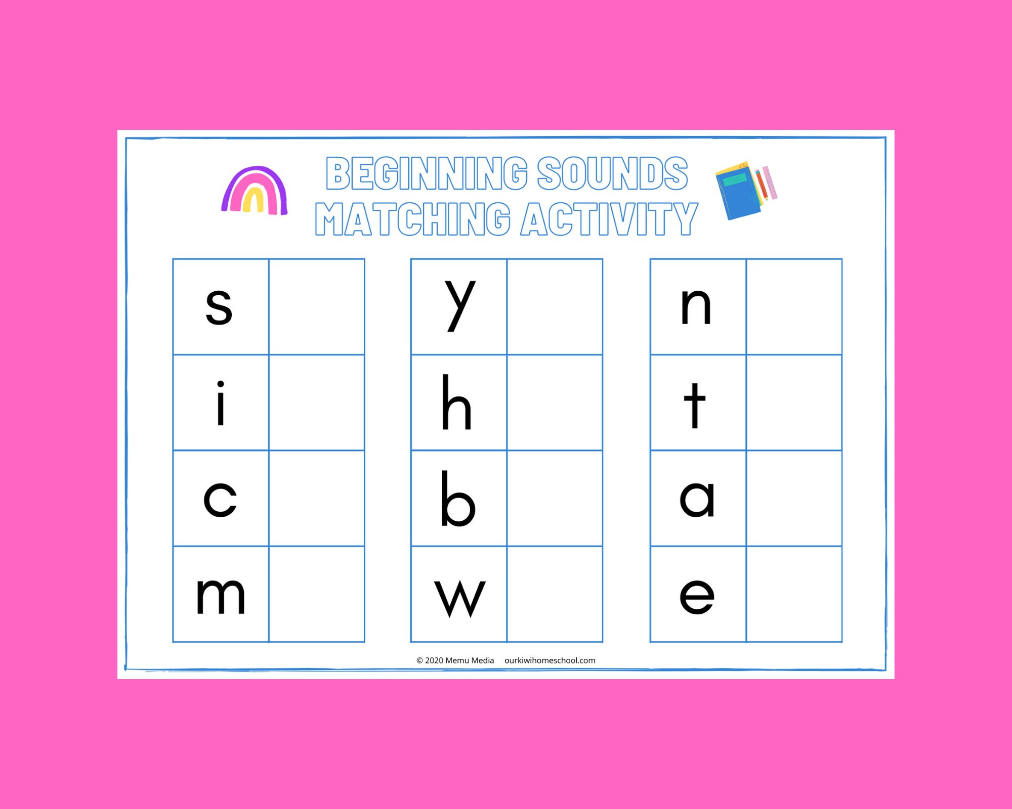 Beginning Sounds Matching Activity | Preschool Sorting Game ...