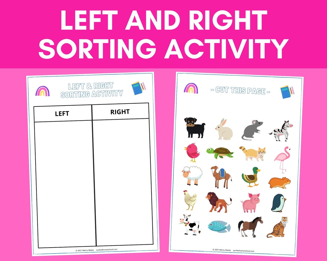 Left and Right Sorting Activity | Montessori Preschool | Homeschool ...