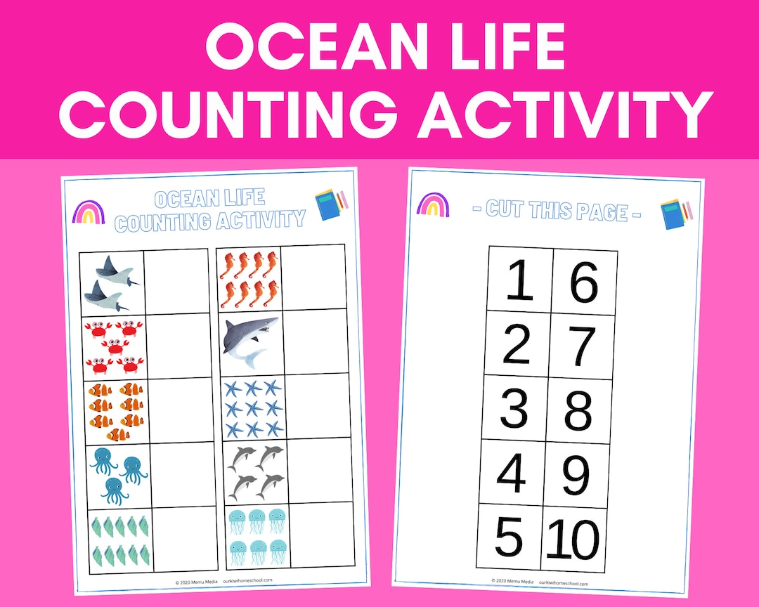 Ocean Life Counting Activity | Preschool Counting Game | Montessori ...