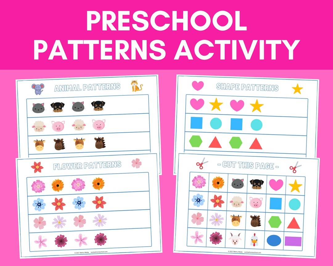 Preschool Patterns Activity | Pattern Matching Game | Homeschool ...