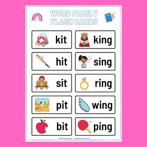 Word Family Flash Cards | Learning to Read | Rhyming Words - Etsy