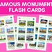 Famous Monuments and Landmarks Flash Cards | Homeschool Activity - Etsy