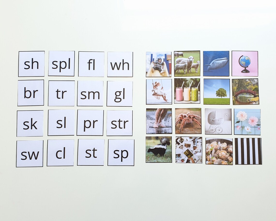 Diagraphs and Blends Matching Activity | Kindergarten Homeschool ...