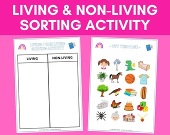 LIVING and Non-living Sorting Cards Montessori Activity Preschool ...
