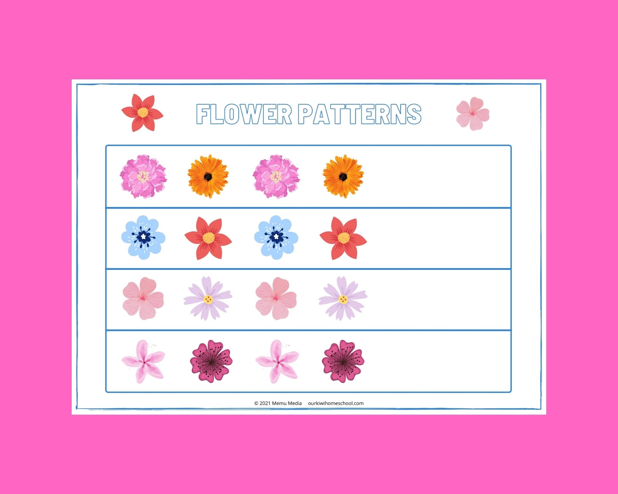 Preschool Patterns Activity | Pattern Matching Game | Homeschool ...